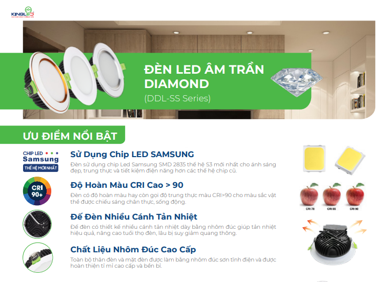 ĐÈN LED ÂM TRẦN DIAMOND (DDL-SS Series)