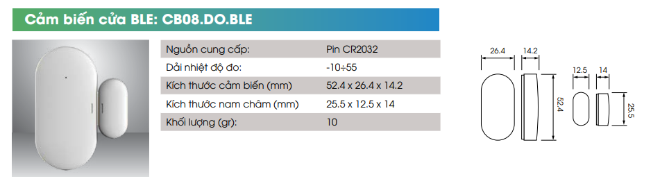 Cảm biến cửa BLE: CB08.DO.BLE